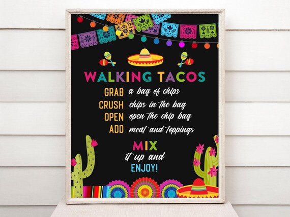 Editable Walking Taco Sign Taco Bout a Party Sign Fiesta - Etsy