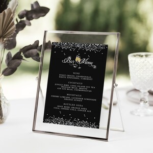 Silver Sparkle Bar Menu Template - Drink Menu Event Menu Template ...