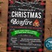 Christmas Bonfire Invitation, Flannel Christmas Party Invite, Holiday ...