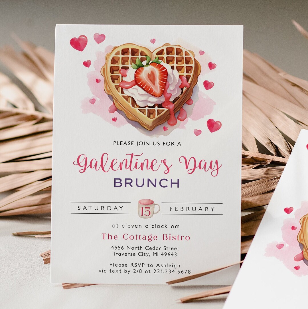 Galentine's Day Brunch Invitation Template - Valentines Day Brunch ...
