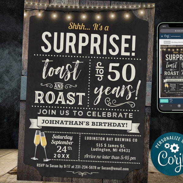 Comedy Roast Invitation - Etsy