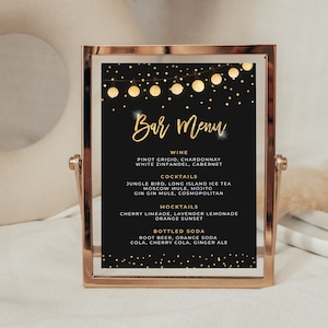 Black and Gold Bar Menu Template - Drink Menu Event Menu Template ...