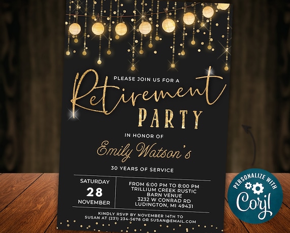 Male Retirement Invitations