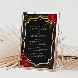 Black Red and Gold Bar Menu Template - Drink Menu Event Menu Template ...