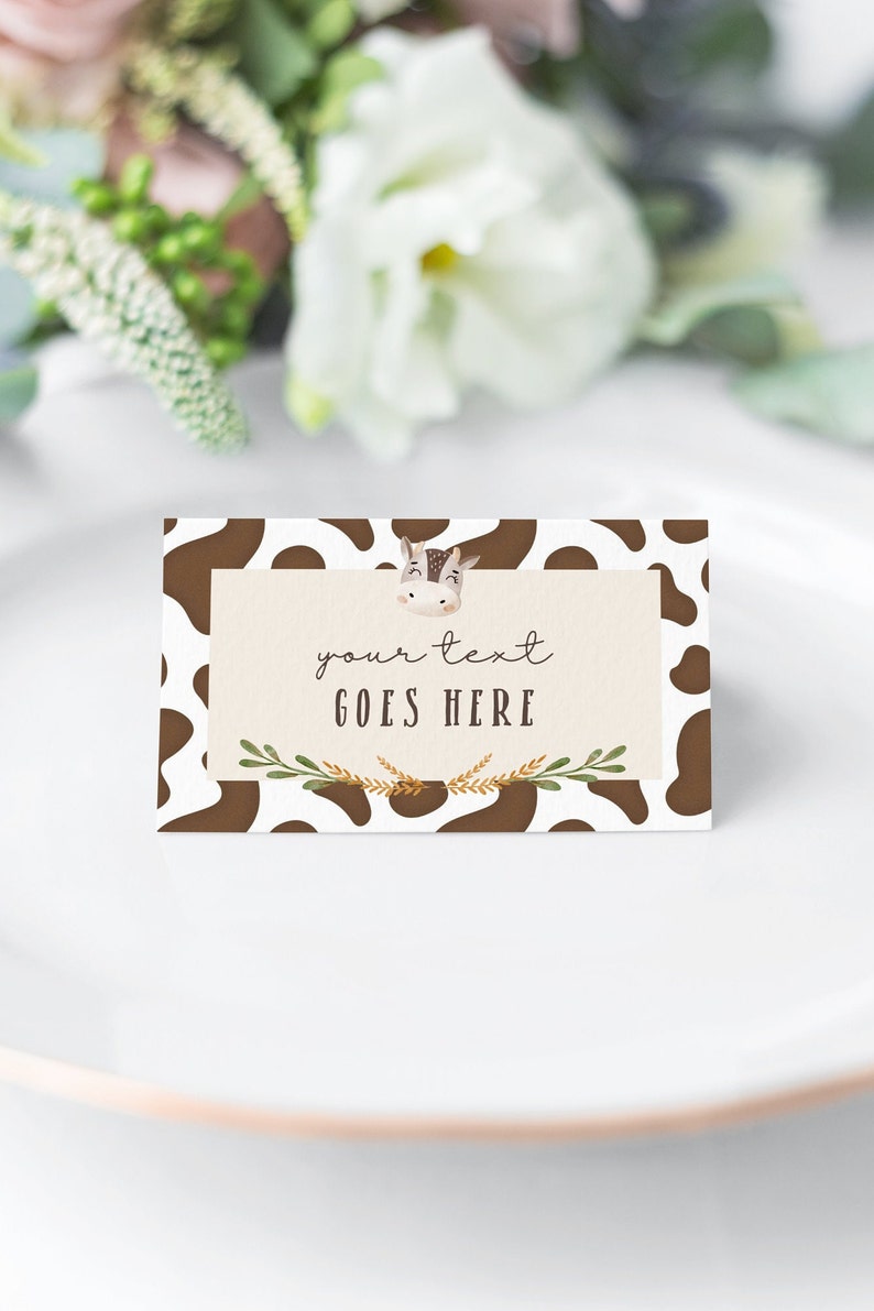 Brown Cow Birthday Editable Food Label Template Cow - Etsy