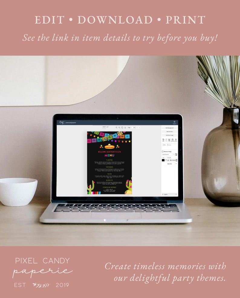 Fiesta Menu - Taco Bout a Party Menu Card - Menu Template and Drink ...