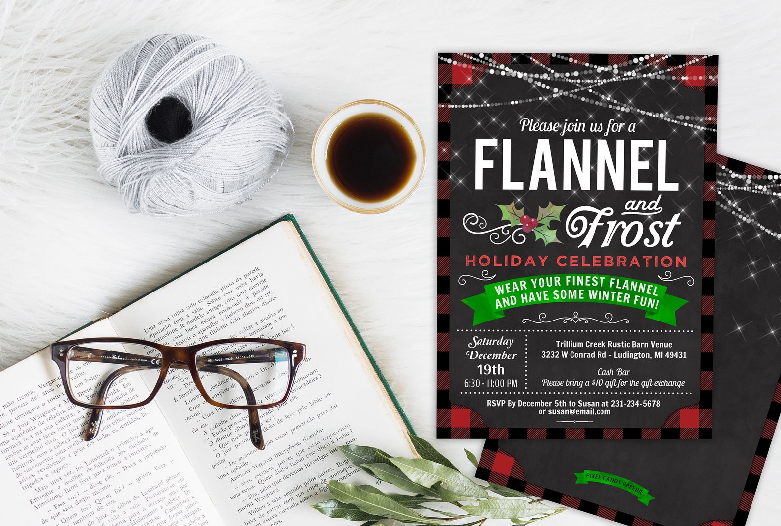 Flannel & Frost Party Invitation Flannel Christmas Party - Etsy