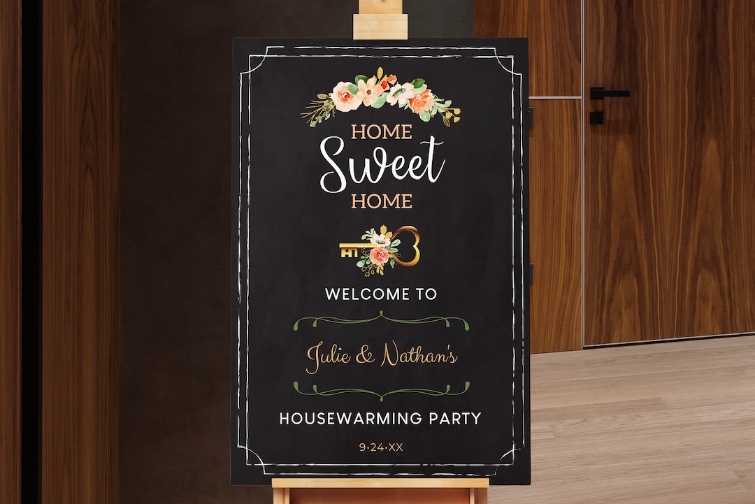 Rustic Housewarming Welcome Sign Template Home Sweet Home New - Etsy