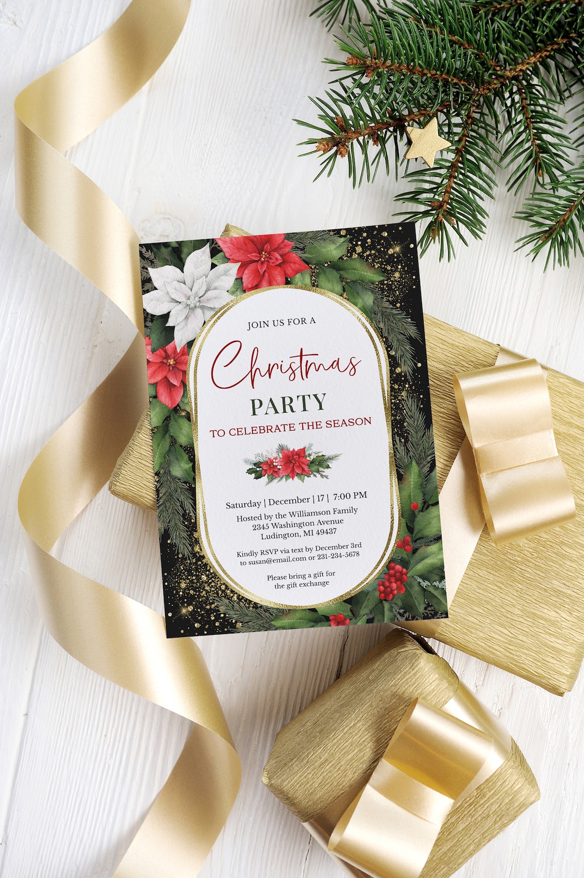 Editable Christmas Party Invitations Christmas Party Invite - Etsy