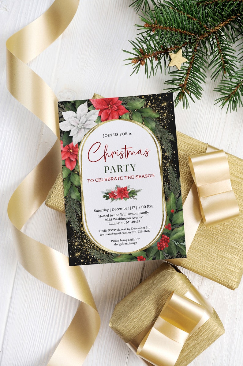Editable Christmas Party Invitations Christmas Party Invite - Etsy