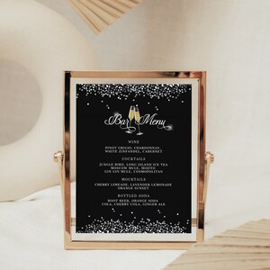 Silver Sparkle Bar Menu Template - Drink Menu Event Menu Template ...