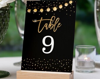 Black and Gold Table Numbers - Etsy