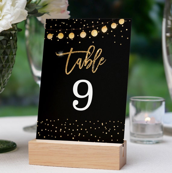 Black and Gold Table Numbers Template Reception Table - Etsy