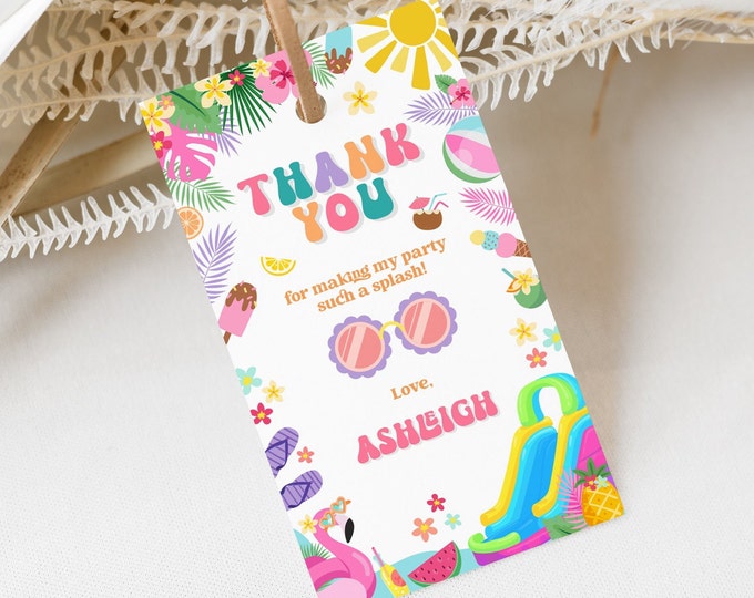 Summer Pool Party Temporary Tattoos for Kids Glitter Styles Birthday ...