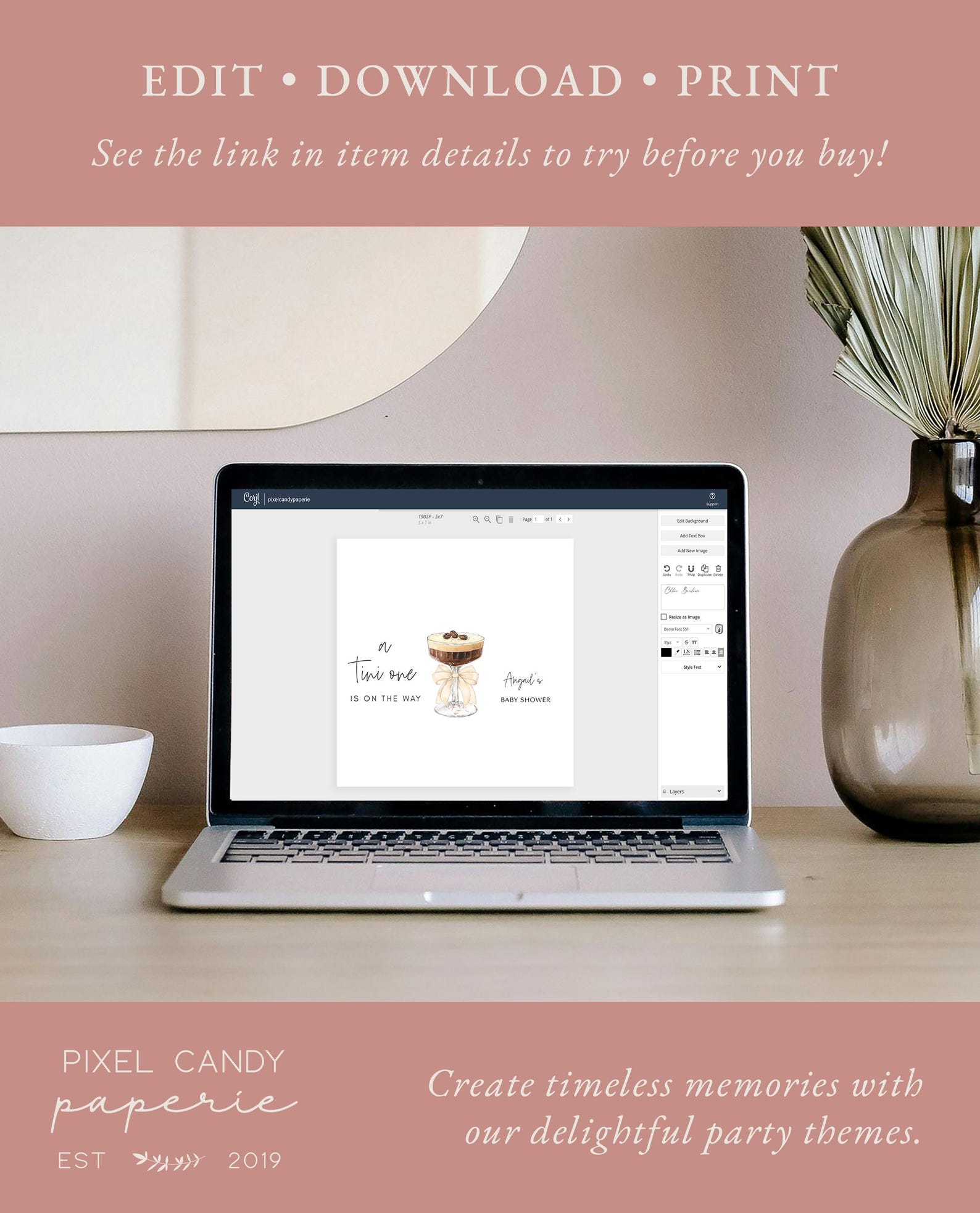 Espresso Martini Baby Chocolate Bar Label Candy Bar Label Template - A ...