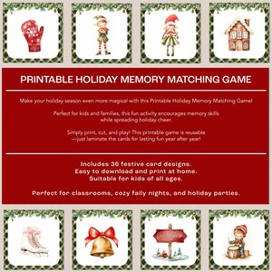 Printable Christmas Games - Printable Elf Activities - Elf Matching ...