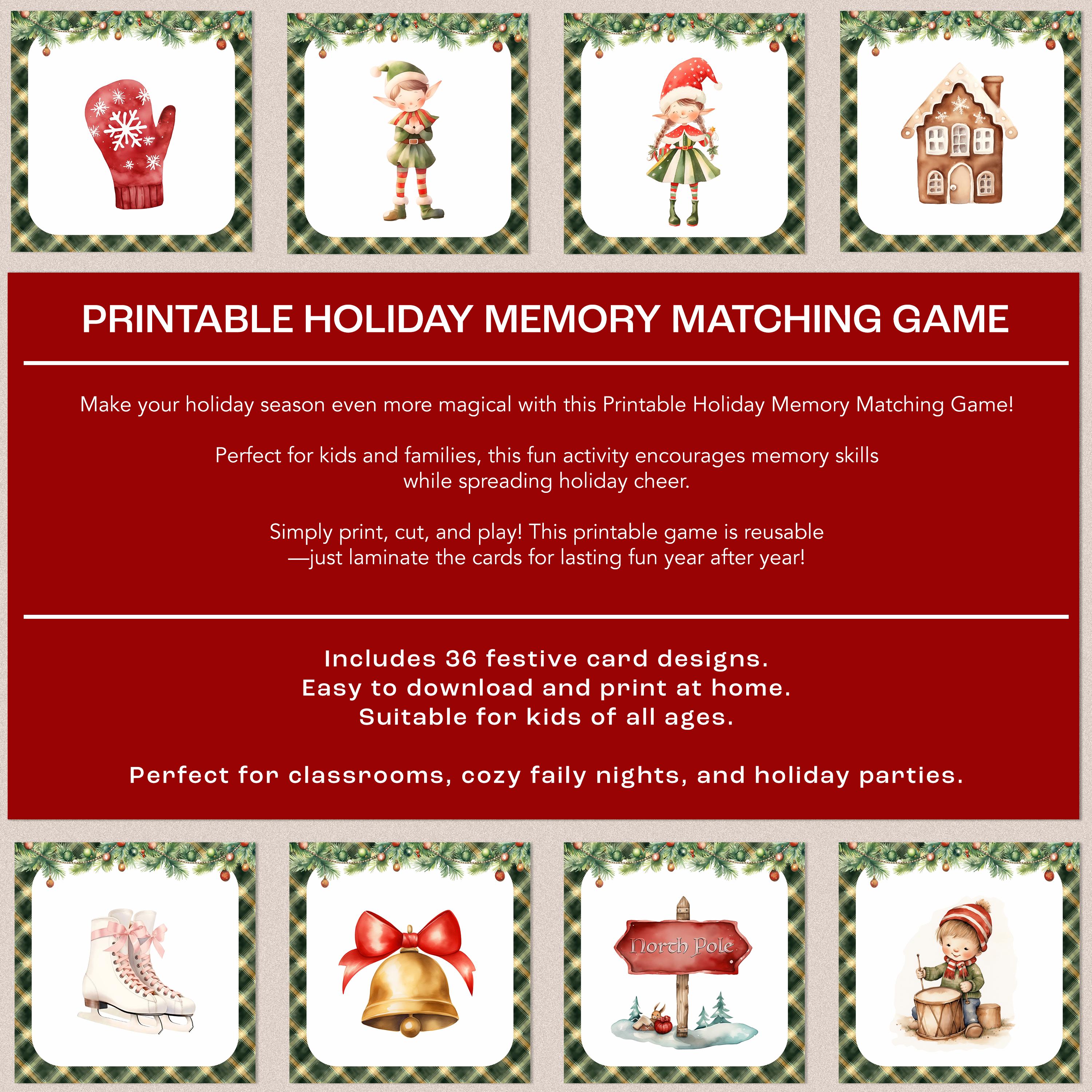 Printable Christmas Games - Printable Elf Activities - Elf Matching ...