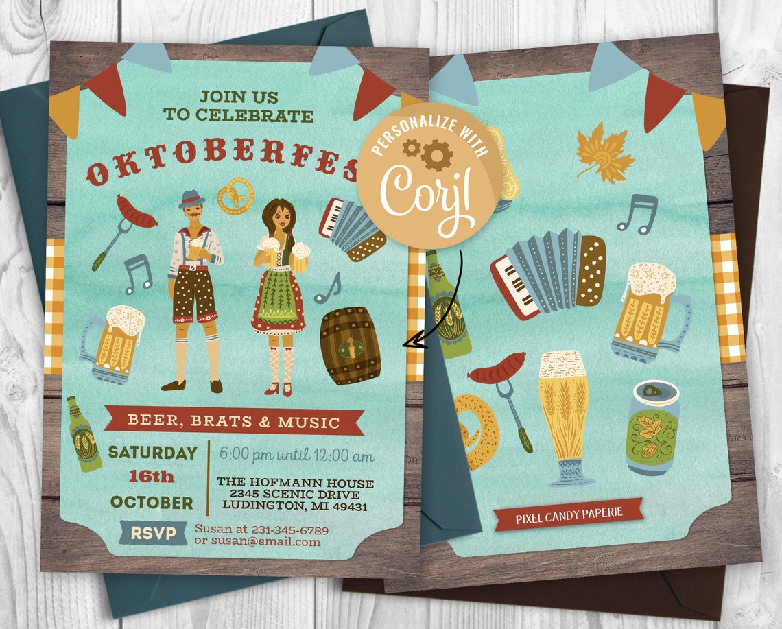 Oktoberfest Invitation Octoberfest Invitation Autumn Beer - Etsy
