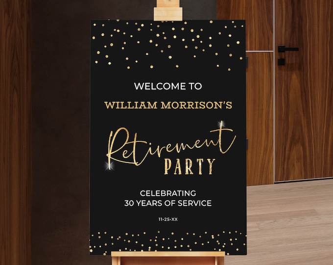 Party Sign, Retirement Party Sign, Personalised Party Sign, Large ...