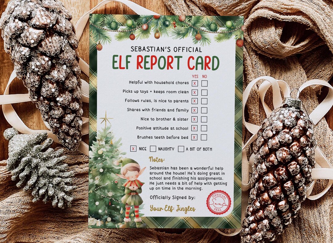 Editable Christmas Boy Elf Report Card Letter - Elf Report Card ...