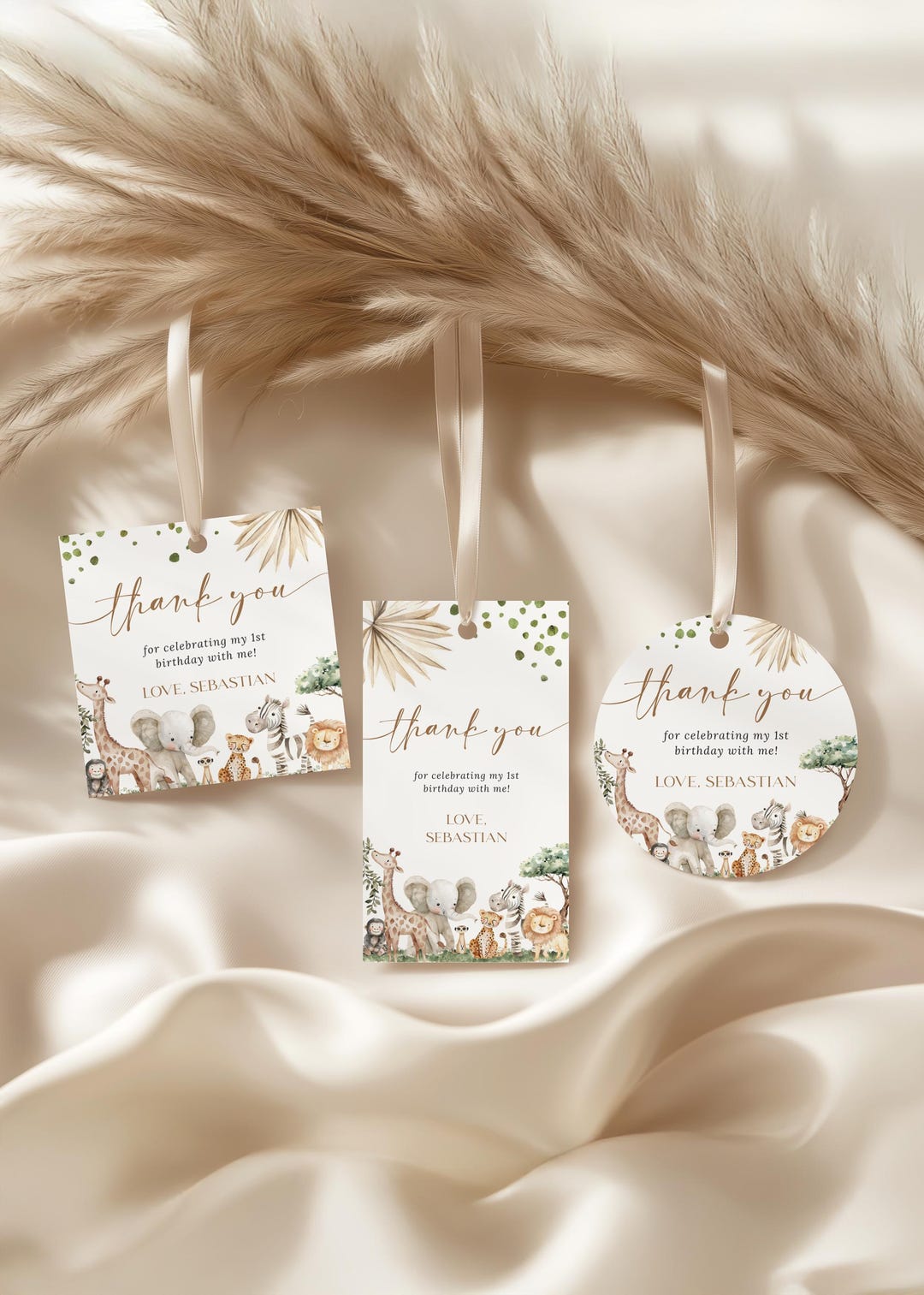 Wild One Favor Tags - Jungle Safari Favors - Editable Digital Download ...
