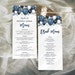 Blue & White Menu Card - Menu Template and Drink Menu Event Menu ...