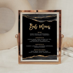 Black and Gold Bar Menu Template - Drink Menu Event Menu Template ...