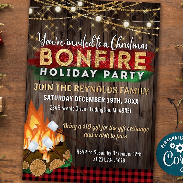 Bonfire Invitation - Etsy