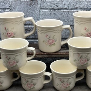 1980s Pfaltzgraff "tea Rose" Pattern Choose: Set of Two Flat Cups OR ...