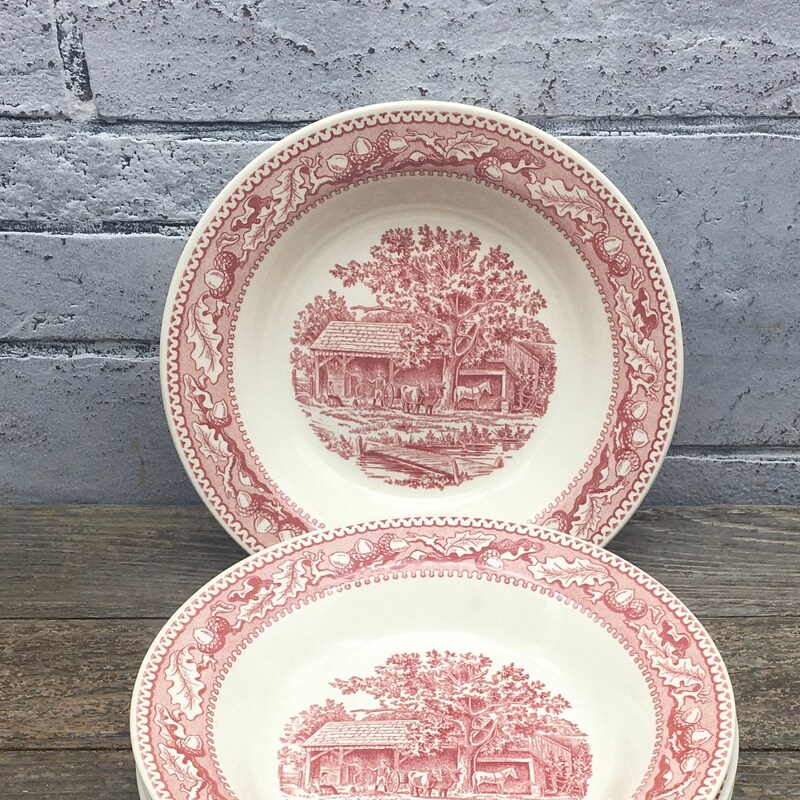 Red Transfer Ware - Etsy
