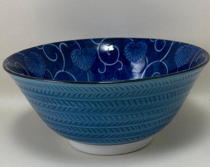 Vintage Japanese Rice Bowl Blue Asian Serving Bowl Oriental - Etsy