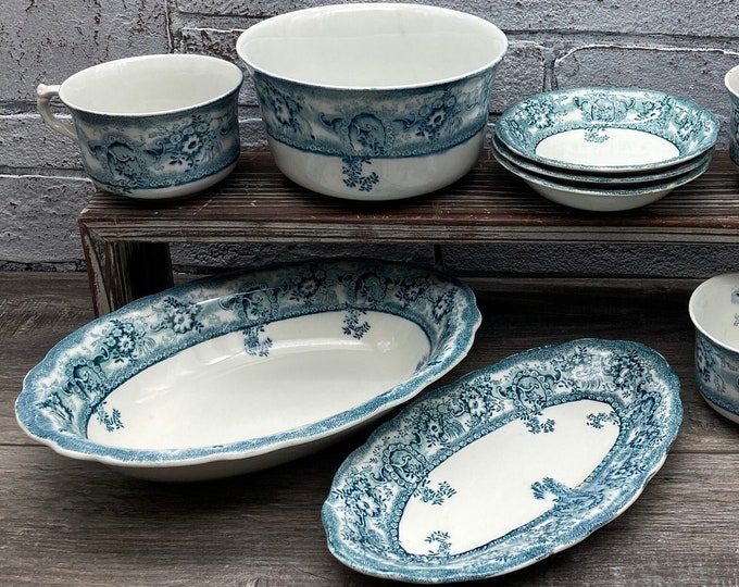 RARE ANTIQUE Stanley Pottery Co. "clive Bluegreen" Pattern ~ Bowls ...