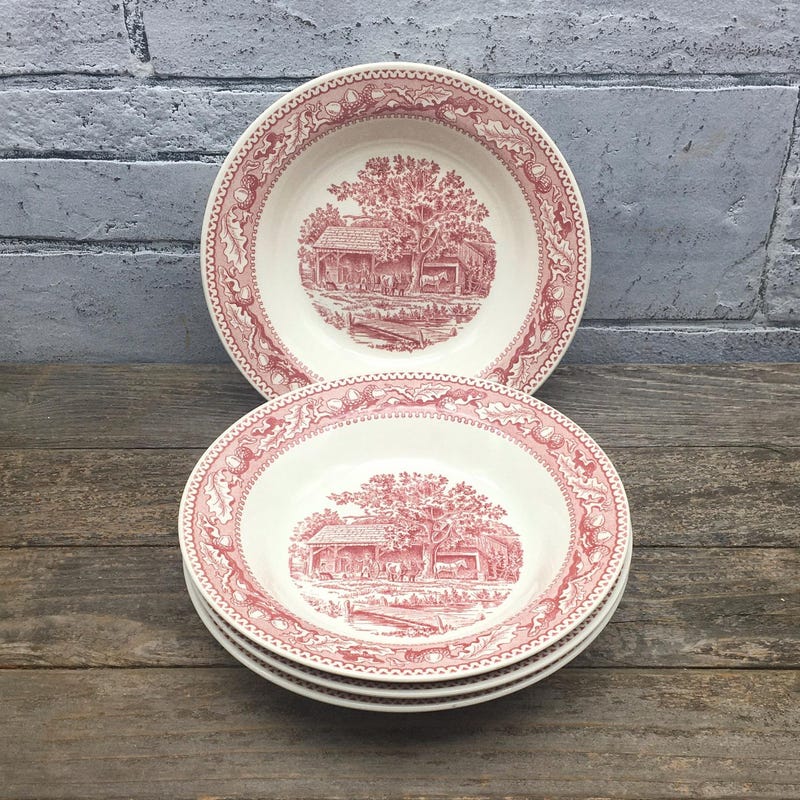 Red Transfer Ware - Etsy