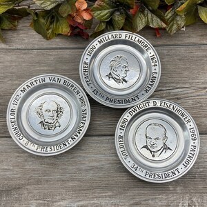 1972 Wilton Pewter Collectible Presidential Plates Limited Editions set ...
