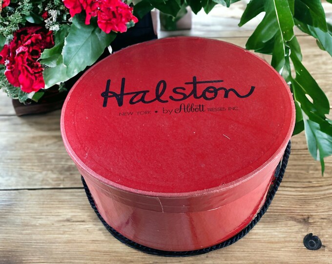 MCM Lipstick Red HALSTON Hat Box by Abbott Tresses, New York Vintage ...