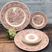 Vintage Royal China Ironstone Red Transferware 10 Dinner - Etsy