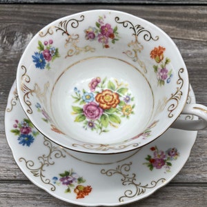 CHIKARAMACHI Japanese Porcelain TWO Teacup and Saucer Sets Hand Painted ...