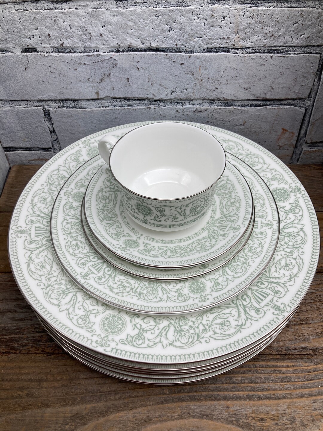 Royal Worcester Allegro China: 1966 Bone China Dinnerware With Platinum ...