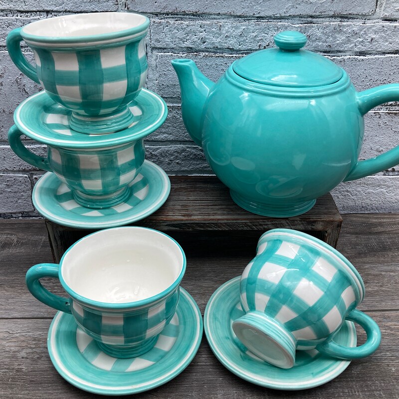 Turquoise Tea Cup - Etsy