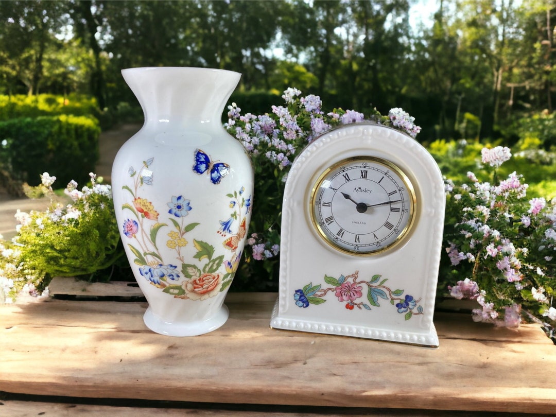 Aynsley Bone China Clock or Vase: Pembroke & Cottage Garden Decor - Etsy