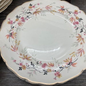 Vintage Canonsburg Pottery Salad Plate or Soup Bowl: Floral Keystone ...