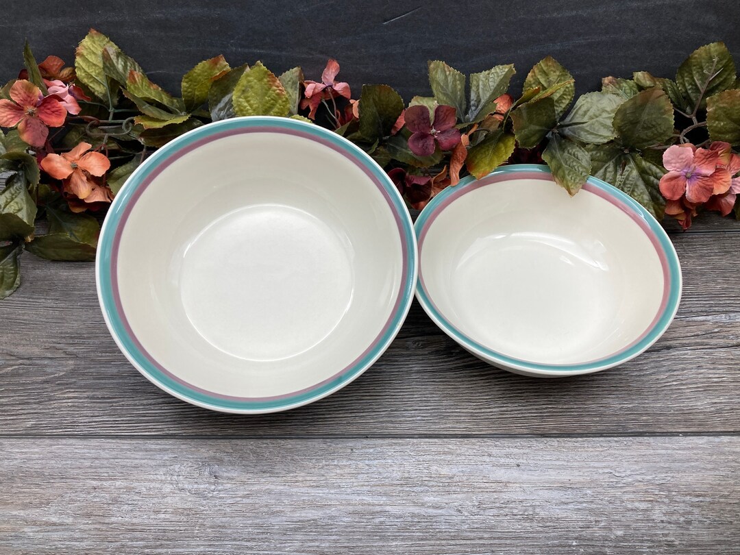 1990s Pfaltzgraff Stoneware juniper Pattern Round Serving Bowl / Pick Size Made in USA Vintage ...