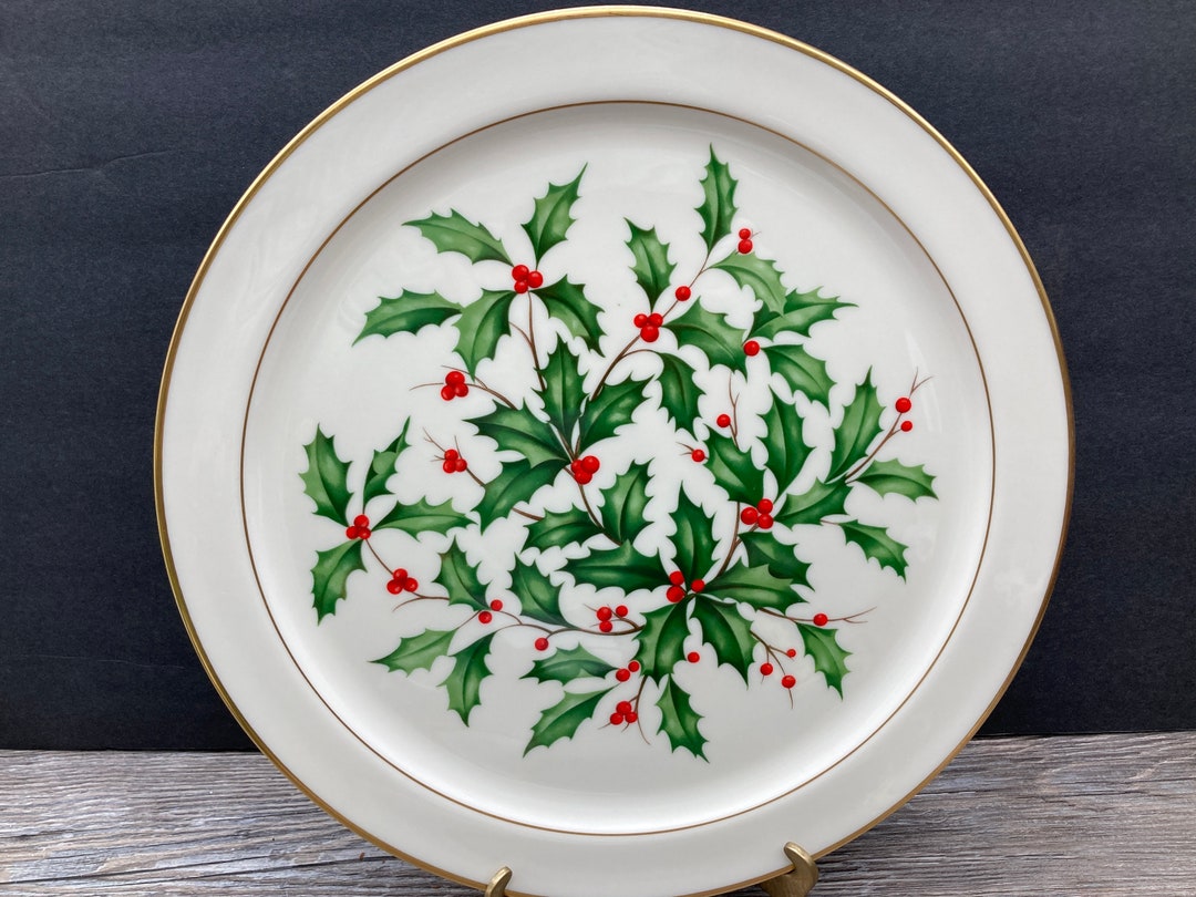 LENOX holiday Pattern 12.75 Round Serving Platter / Cake Plate / Chop ...