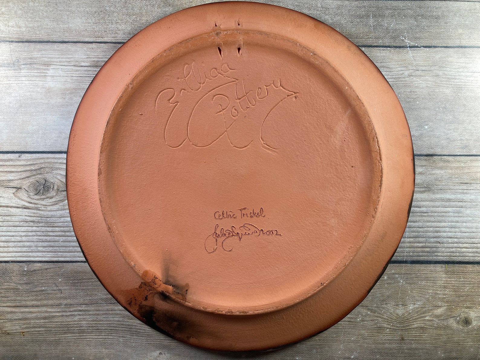 Signed Pilliga Pottery Plate: Australian Folk Art Earthenware Wall ...