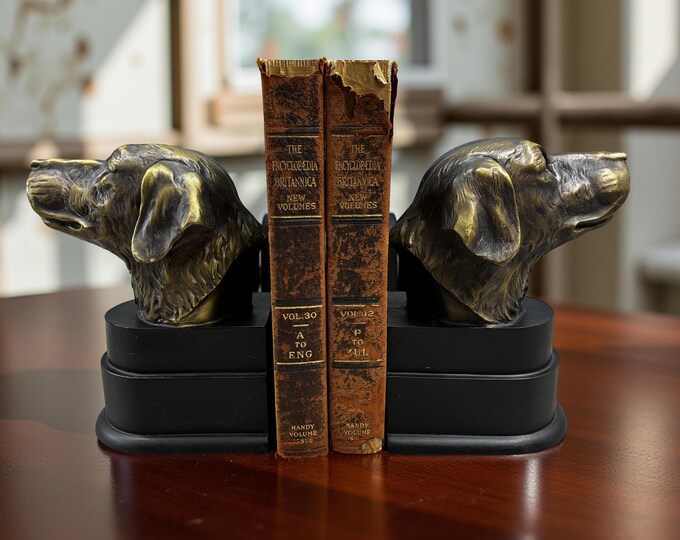 Vintage Bronze Finish~ Labrador / Retriever Heavy Bookends –library ...