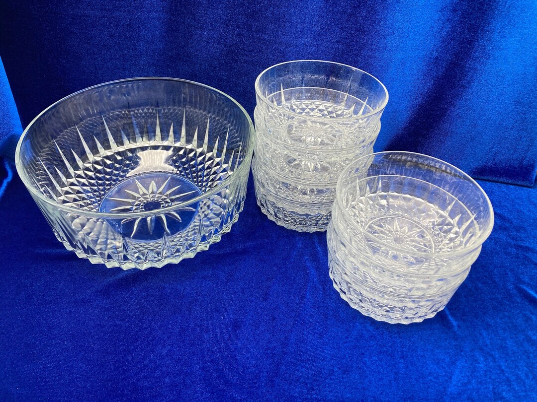 ARCOROC diamant Pattern 9 Salad / Fruit Bowl OR Set 0f 7 Salad / Fruit ...