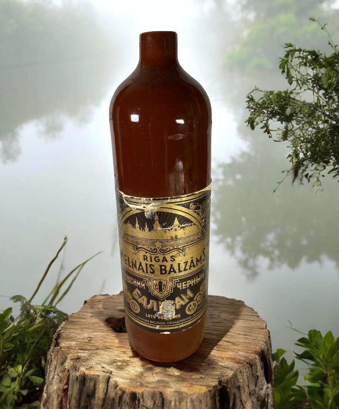 Authentic Soviet Latvia Vintage Ceramic Bottle "rigas Black Balsam ...
