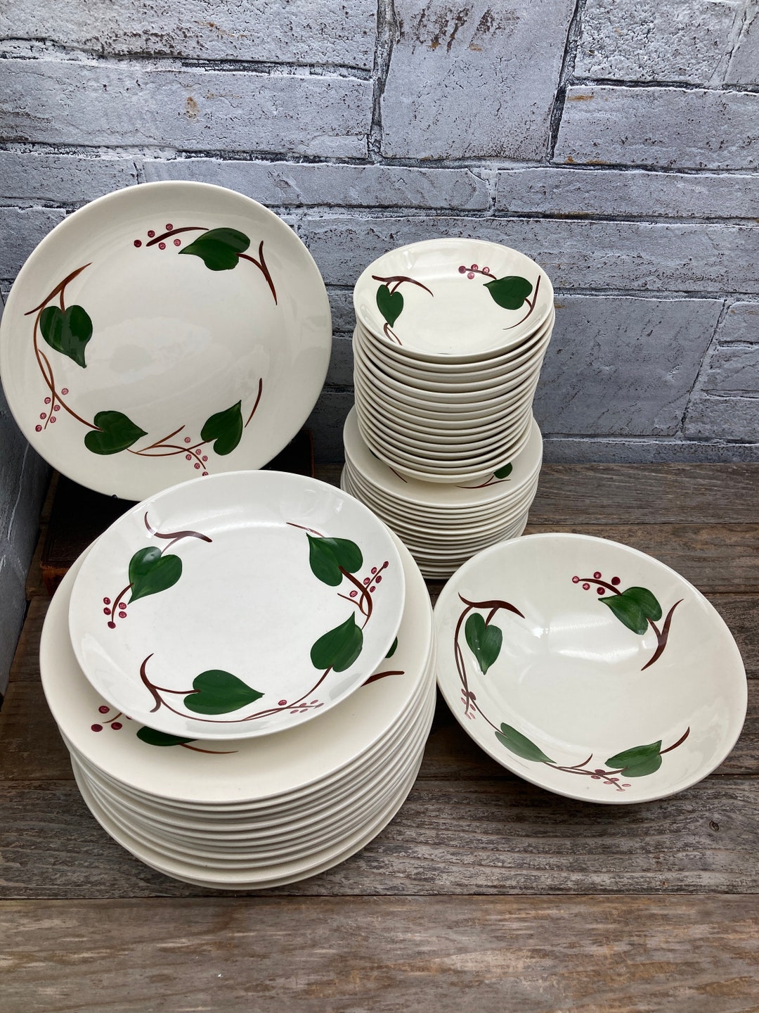 Vintage Blue Ridge Southern Potteries "stanhope Ivy" Hand Painted ...