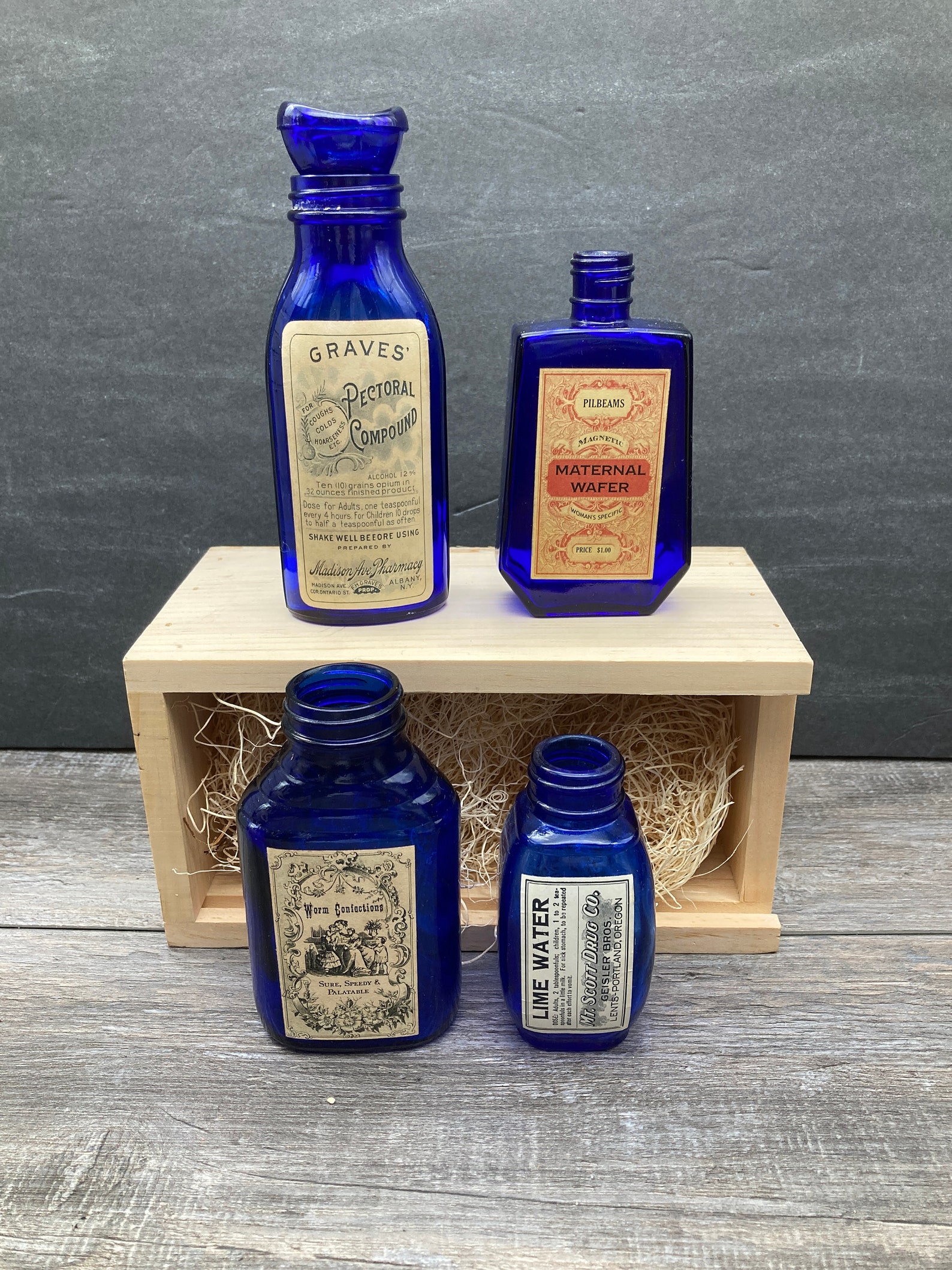 Antique/vintage Medicine Bottles W/added Apothecary Labels - Etsy