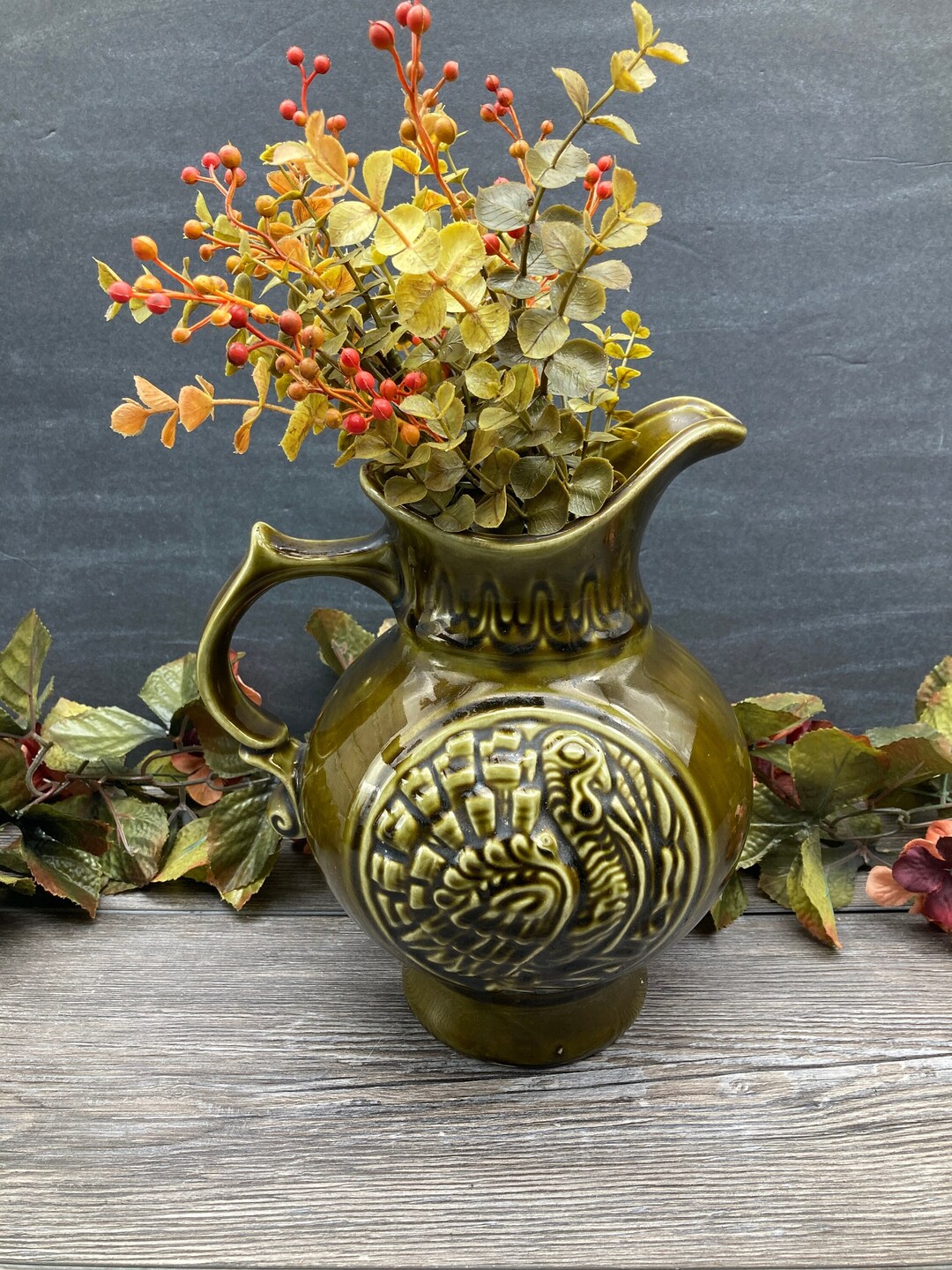 Vintage Mccoy Pottery Turkey Pitcher: 1968 Glazed Farmhouse Decor - Etsy